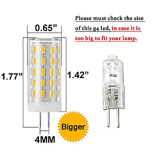 Yosenmi G4 LED Bulb AC/DC 100V-265V 5W, 40W G4 Base Halogen Bulb Replacement, 3000K Warm White, Non-Dimmable G4 Light Bulb 10-Pack