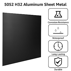 2 Pack Black Anodized Aluminum Sheet Metal 12 x 12 x 1/25 Inch (1mm Thick) Anodized Aluminum Metal Plates Blanks for Laser Engraving, Crafting, Home Decoration