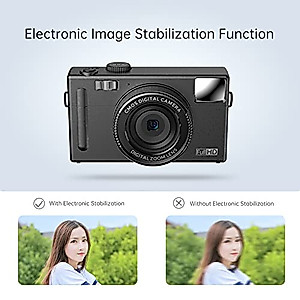 Camnoon 1080P Compact Digital Camera 48MP 3.0 Inch LCD Screen Auto Focus 16x Digital Zoom Anti Shake Smile Capture, Beauty Built-in Flash Battery Selfie Mirror Kids Teen Friends