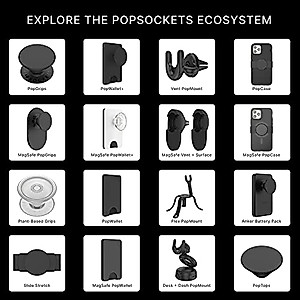 PopSockets Phone Wallet with Expanding Grip, Phone Card Holder, Wireless Charging Compatible, Wallet Compatible with MagSafe - White Clear