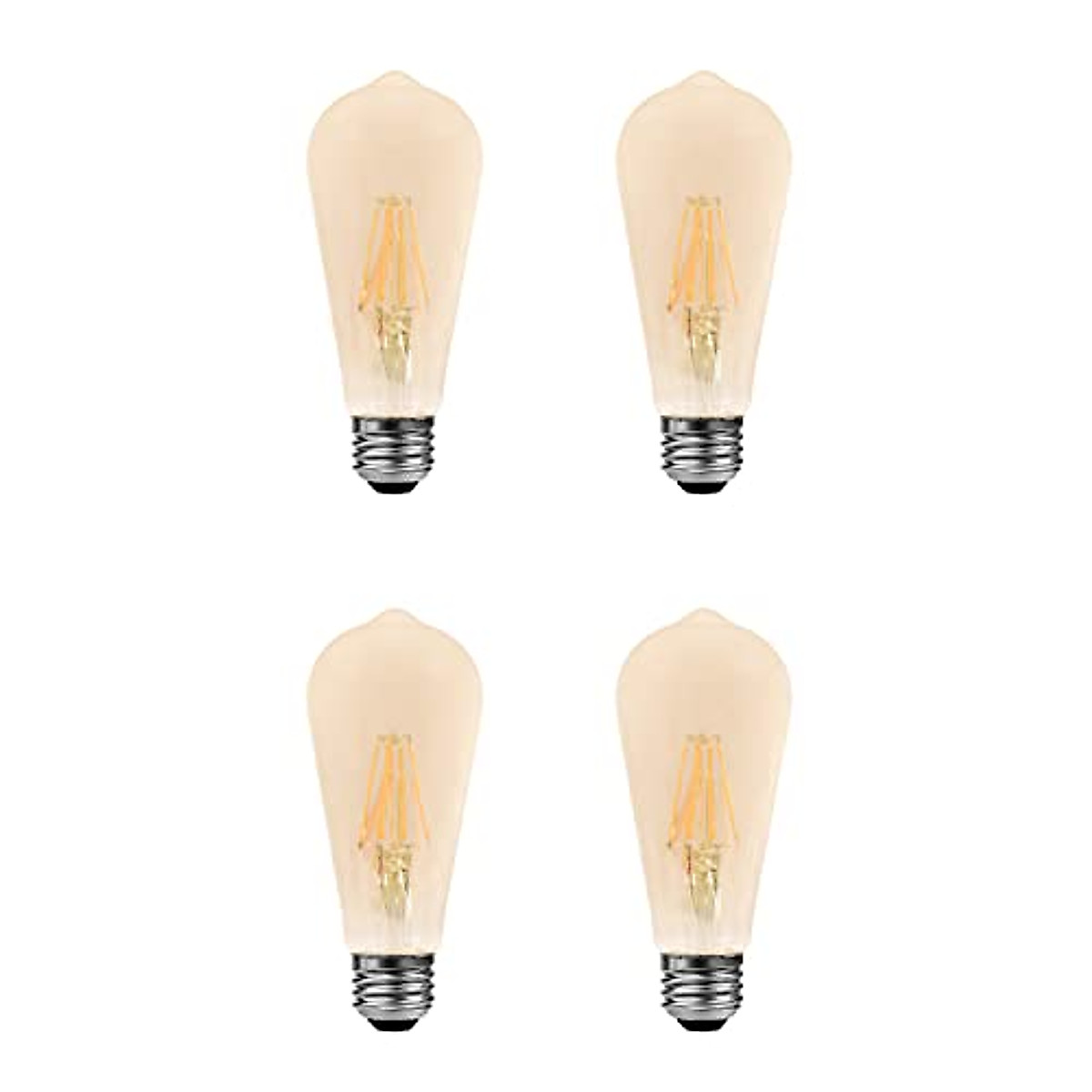 Sylvania LED Vintage Filament ST19 Light Bulb, 40W = 4.5W, 380 Lumens, Dimmable, Amber Glow - 4 Pack (40328)
