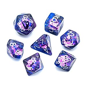 Purple Dragon Eye DND Resin Dice Set for Dungeons and Dragons, D&D, D20, D and D, Polyhedral Resin Dice, Dungeons and Dragons Gifts, Accessories