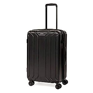 NONSTOP NEW YORK Luggage Expandable Spinner Wheels hard side shell Travel Suitcase Set 3 Piece (Black, 3-Piece Set (20/24/28) W/Power Bank)