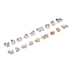 Fox Run Mini Animal Cookie cutters, 0.75 x 1.5 x 1 inches, Metallic