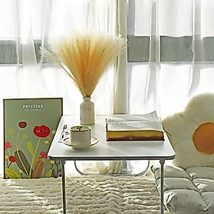 Mandy's 6pcs Yellow Silk Pampas Grass Artificial Flowers 18" for Home Kitchen Wedding Decorations Wedding Floral Arrangement （Vase not Include）