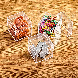 Okllen 36 Pack Acrylic Square Cube, Small Clear Box with Lids, Treat Gift Boxes Candy Storage Container for Cosmetics, Makeup, Jewelry, Party Favor, 2x2x2 Inches