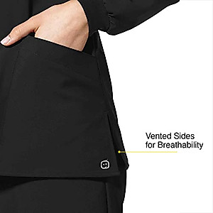 WonderWink W123 Women’s Crew Neck Warm-Up Jacket — Black, Medium