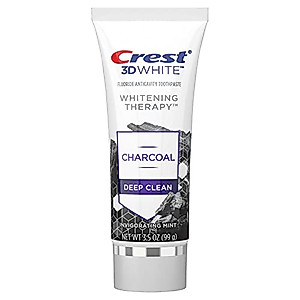 Crest 3D White Whitening Therapy Charcoal Deep Clean Fluoride Toothpaste, Invigorating Mint, 3.5 Ounce