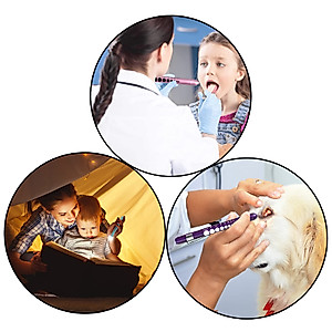 ALMOCN 3 Pack Pen Light,Nurse Medical Reusable LED Penlight White Light with Pupil Gauge and Ruler,Teal + Purple + Rose Gold