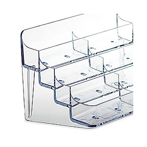 SOURCEONE.ORG 8 Pocket Desktop Clear Acrylic Business Card Holder