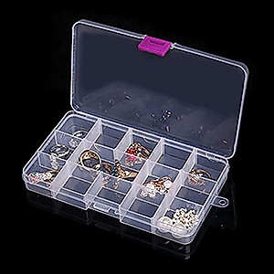 OriGlam 1pcs 17x10CM Plastic Organizer Storage Box with Adjustable Dividers, Jewelry Storage Container Box for Office Supplies Beads Crafts Fishing Tackles (Transparent)