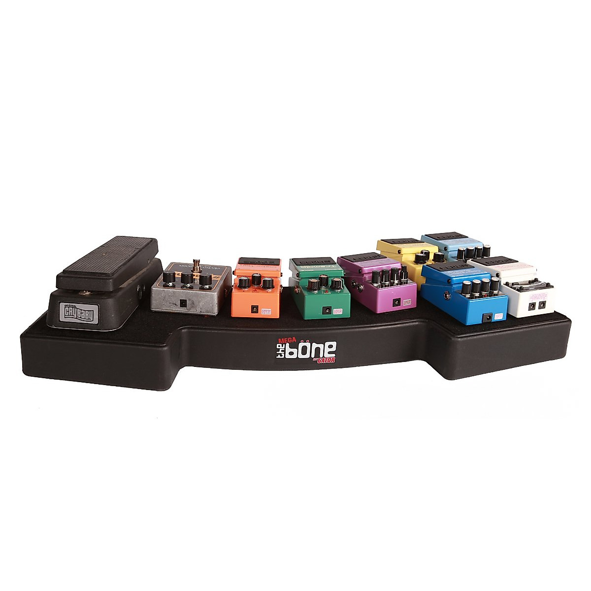 Gator Cases Mega Bone Molded Polyethylene Curved Guitar Pedal Board with Padded Lightweight Carry Bag; USA Made, 28" x 11" x 2.5" (G-MEGA BONE)