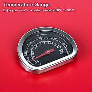 Hard Cover Hood with Temperature Gauge for Blackstone 17 inch Table Top Griddle, 5010 Griddle Hood for Blackstone 17" Grill, Red