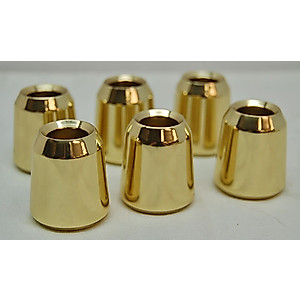 Set of 6 Solid Brass Candle Followers, Candle Toppers for 7/8" Diameter Candles (6 Pieces)