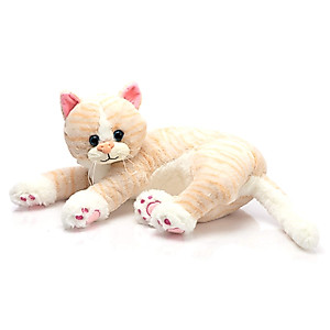 HollyHOME Cat Plush Stuffed Animals Orange Striped Cat Kitten Plush Toy Gift for Kids 18 Inch