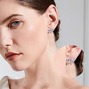 AOBOCO Dragonfly Gifts for Women 925 Sterling Silver Dragonfly Stud Earrings Jewelry with Austrian Crystal Birthday Christmas Mothers Day Gifts for Wife