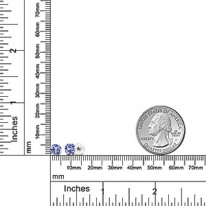 Gem Stone King 14K White Gold Tanzanite Stud Earrings For Women (1.00 Cttw, Gemstone Birthstone, Round 5MM)