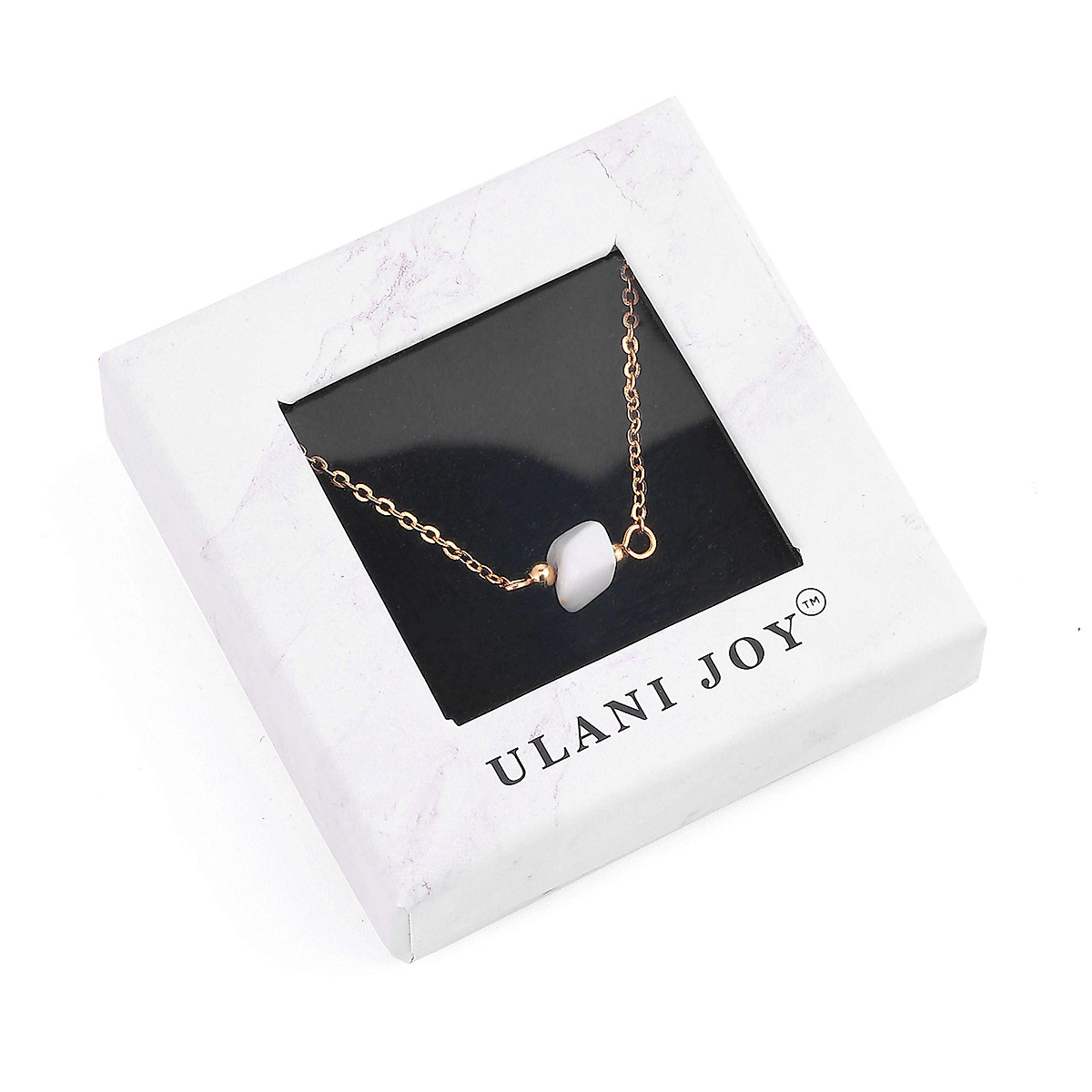 Handmade Howlite Crystal Necklace - Healing Gemstone Jewelry for Women - Ethically Sourced Chain Necklace with Authentic Healing Crystals - Gold Plated Copper Chain with Natural Stone - Gift for Her