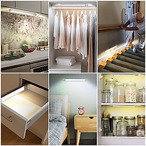 Under Cabinet Lights Rechargeable Under Counter Lights for Kitchen, 188 LED Closet Light Motion Sensor Light Indoor, Dimmable Magnetic Under Cabinet Lighting, 2-Pack