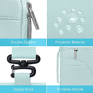 MOSISO Laptop Shoulder Bag Compatible with MacBook Air/Pro,13-13.3 inch Notebook,Compatible with MacBook Pro 14 2023-2021 A2779 M2 A2442 M1, Polyester Briefcase Sleeve with Side Handle, Mint Green