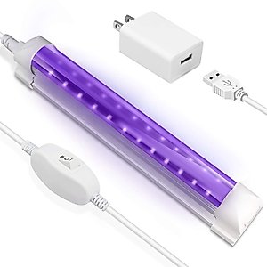 LED Black Light, 6W LED Tube Black Light for Black Light Bulbs Replacement, Blacklight Poster, UV Art, Bedroom, Black Lights for Halloween and Blacklight Parties