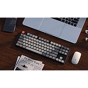 Keychron K1 Bluetooth Mechanical Keyboards,Wireless Mechanical Gaming Keyboard with Low Profile Gateron Blue Switch/White LED Backlight/USB C, 87 Keys N-Key Rollover for Mac Windows PC Gamer-Version 4