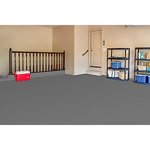 KILZ 1-Part Epoxy Acrylic Concrete and Garage Floor Paint, Interior/Exterior, Satin, Slate Gray, 1 Gallon