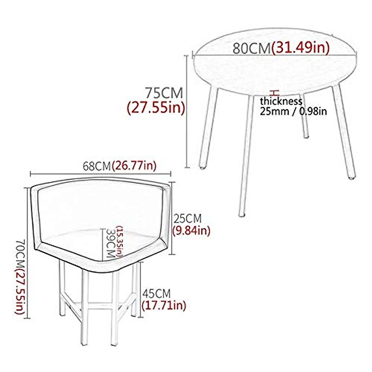 IWQHQXR Office Conference Table, Simple Leisure Table and Chair Set 4 Modern Home Kitchen Creative Living Room Display Dining Table Balcony Cafe Hotel Corridor (Color : Khaki) (Color : Yellow+Blue)