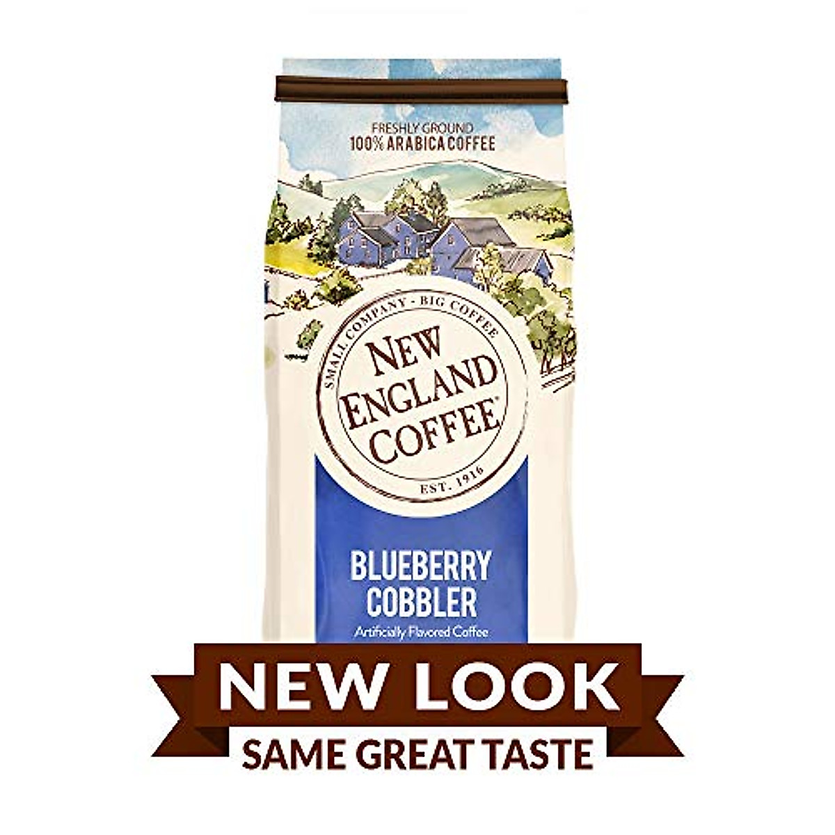 New England Coffee Blueberry Cobbler Medium Roast Ground Coffee, 11oz Bag (Pack of 1)