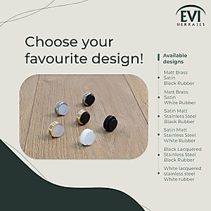 EVI | Wall/Handle Adhesive Doorstop | 0.9'' X 0.55'' | White Rubber | V2A Stainless Steel | Matte Finish | Includes Screw + Clamping Anchor | Mod. I-205/24