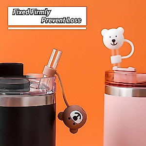 3 Pack Straw Covers Compatible with Stanley 30 40 OZ accessories Tumbler Cups Cartoon Soft Straw Protector Cover - BPA Free Soft Silicone