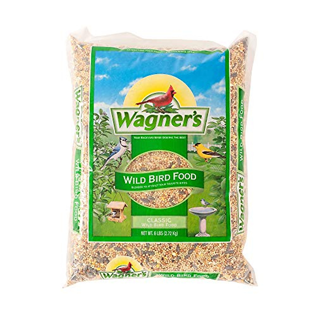 Wagner's 52003 Classic Blend Wild Bird Food, 6-Pound Bag & 62067 Deluxe Treat Blend Wild Bird Food, 4-Pound Bag