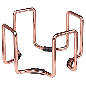 D'Eco White Carrara Marble Coasters & Rose Gold Coaster Holder (Set of 5)- Durable, Thick Coasters - Protects Any Table Type & Fits Any Coffee Mug, Drinking Glass, Barware- Holiday Idea