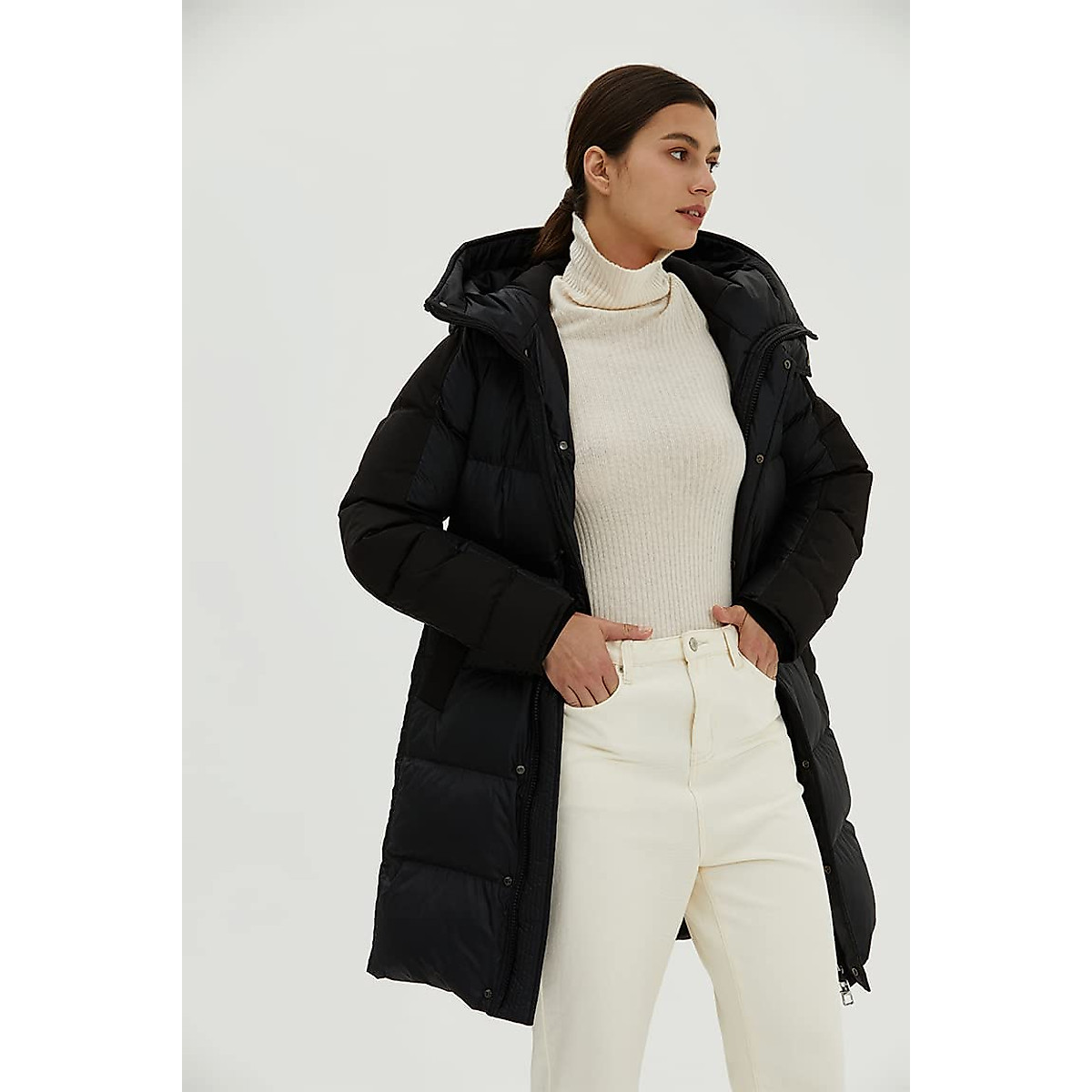 Fitouch Women's York Down Coat | Winter 700+ Fill Power Puffer | Long Warm Parka | Thick Down Jacket