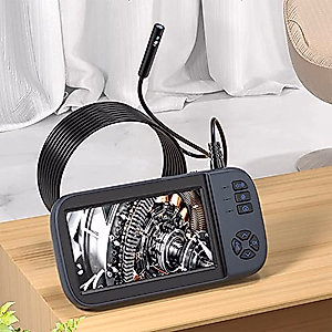 BAIYITONGDA Endoscopio Industrial de Doble lente de alta definición en la Mano, Cámara de endoscopio de tubería de 8 mm con pantalla de 4,5 pulgadas, endoscopio de inspección del Motor,5m