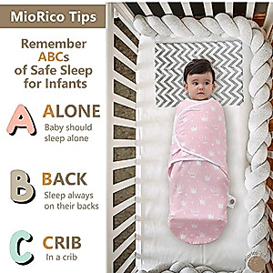 Adjustable Baby Girl Swaddle Blanket & Wrap for 3-6 Months, Organic Newborn Sleep Swaddle Sack with Baby-Friendly Hook & Loop Fatsener, Baby Swaddle Bag for Infant