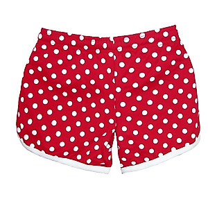 Disney Junior Ladies Minnie Mouse Peeking Short, Red Polka Dot Medium