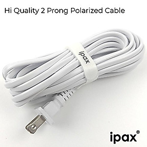 Ipax 10 Feet Long White Copper Wire AC Power Cord Cable Compatible with VIZIO TV UHD LED Smart HDTV E221-A1 E231-B1 E24-C1 E280-A1 E601i-A3 SmartCast E43-E2 E320-A0 E470-A0 LCD Monitor Sharp TV