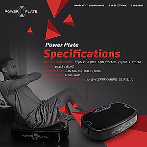 Power Plate Personal Vibrating Exercise Tool, Increase Core Strength, Improve Balance and Stability