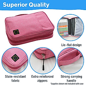 Journal Supplies Storage Case (Pink - Medium) - Custom Travel Organizer Holder for A5 Planner, Pens, Journal Supplies and Accessories (Case Only - Supplies Not Included)