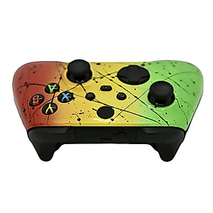 Hand Airbrushed Fade Custom Controller Compatible with Xbox Series X/S & Xbox One (Series X/S Rasta Fade)