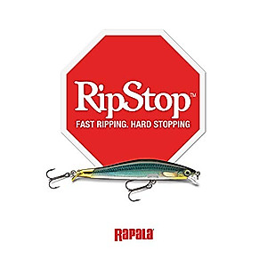 Rapala Ripstop Lure, Size 12, 4 3/4" Length, 4'-5' Depth, 1/2 oz, 3-#5 Hooks, Speed Money, Per 1