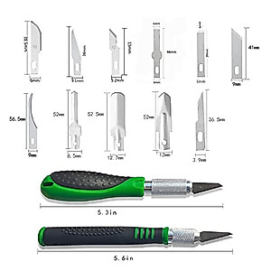 Miluosong 17 Piece Precision Hobby Craft Knife Set, with 15 Piece Refill SK5 Blades, Suitable for Halloween Pumpkin Carving, Art Modeling, Scrapbooking and Sculpture Exacto knife