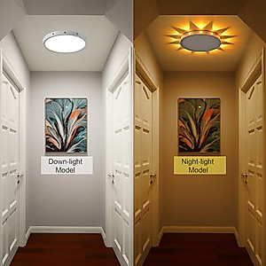 Anmaice Flush Mount led Ceiling Light Fixture 3000K/4000K/5000K Selectable,Modern Ceiling Lights for Bedroom Children's Kids Dining Room Kitchen Round White