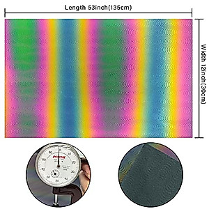 HYANG Dark Night Light Color Change Reactive Iridescent Wave Faux Leather Sheets 1 Rolls 12"X53"(30cmX135cm), Faux Leather Very Suitable for Leather Earrings, Bows, Handbag,Sewing,Crafts Making