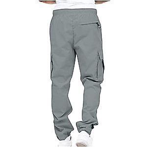 Outdoor Pants for Men Solid Color Casual Hiking Lightweight Sweatpants Fitness Leg Petite Tactical Pants with Pockeis