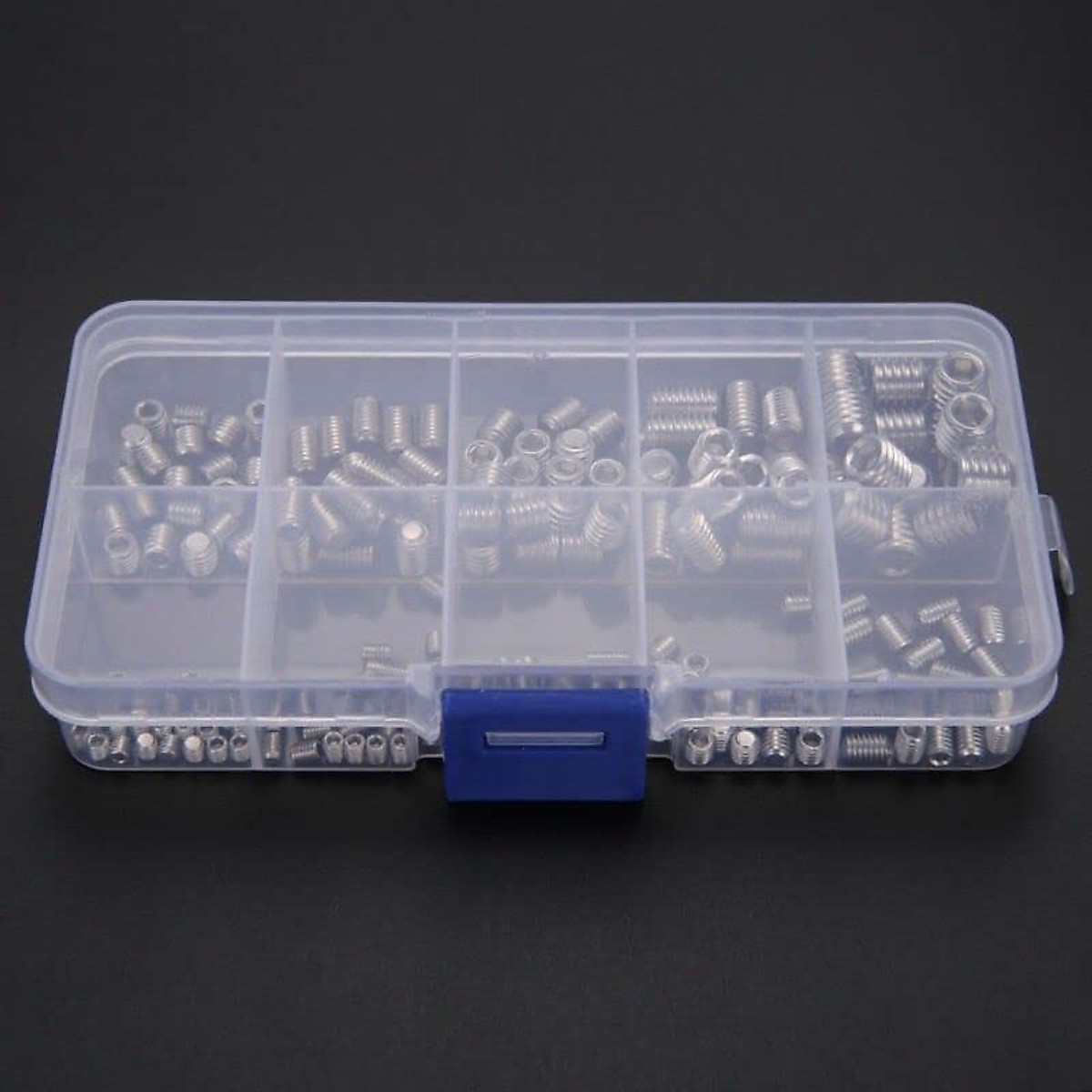 200Pcs Set Screws Assortment Kit, M3/ M4/ M5/ M6/ M8 Standard Allen Head Socket Hex Grub Screw, 304 Stainless Steel Metric Internal Hex Drive Set Screws