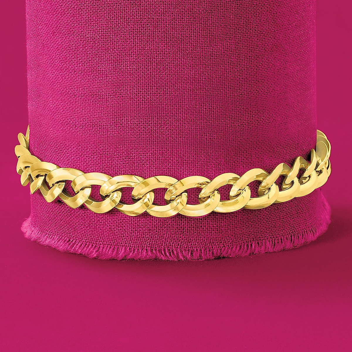 Ross-Simons Italian 14kt Yellow Gold Curb-Link Bracelet. 7 inches