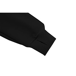 Girls' Hoodies Sweatshirts Half Zipper Pullover Crop Tops for Teen Girls Long Sleeve Sweater Thumb Hole Black