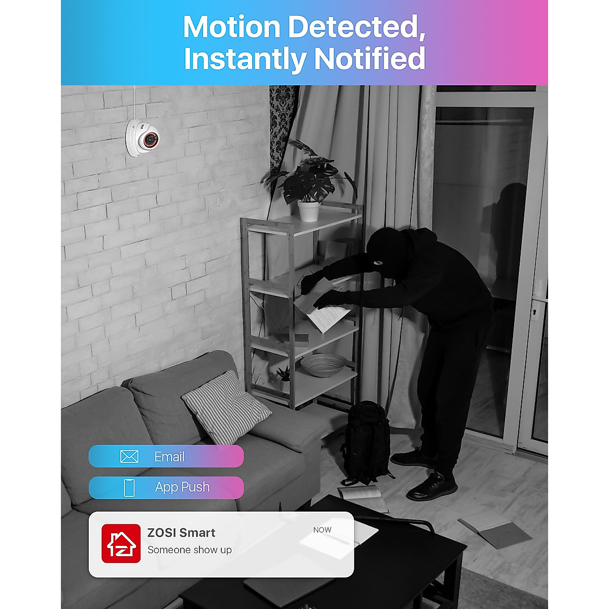 ZOSI 4K PoE Security Camera System with 2TB Hard Drive, 8 Ports 16CH 8MP NVR Recorder, 8pcs 3K 5MP Outdoor Indoor Home PoE Dome Cameras, Night Vision, Motion Alert, Remote Access, for 24/7 Recording